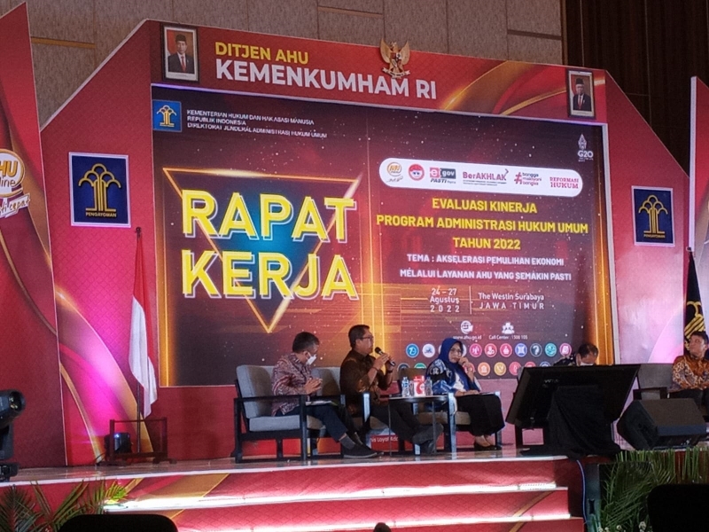 Rapat Kerja, Direktur Ditjen AHU Ingatkan Peran Kanwil pada Layanan Administrasi Hukum Umum